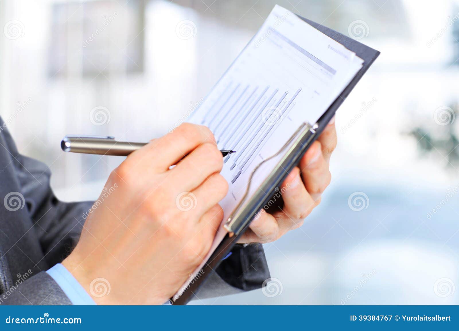 Businessman Writing in Office Stock Image - Image of professional ...