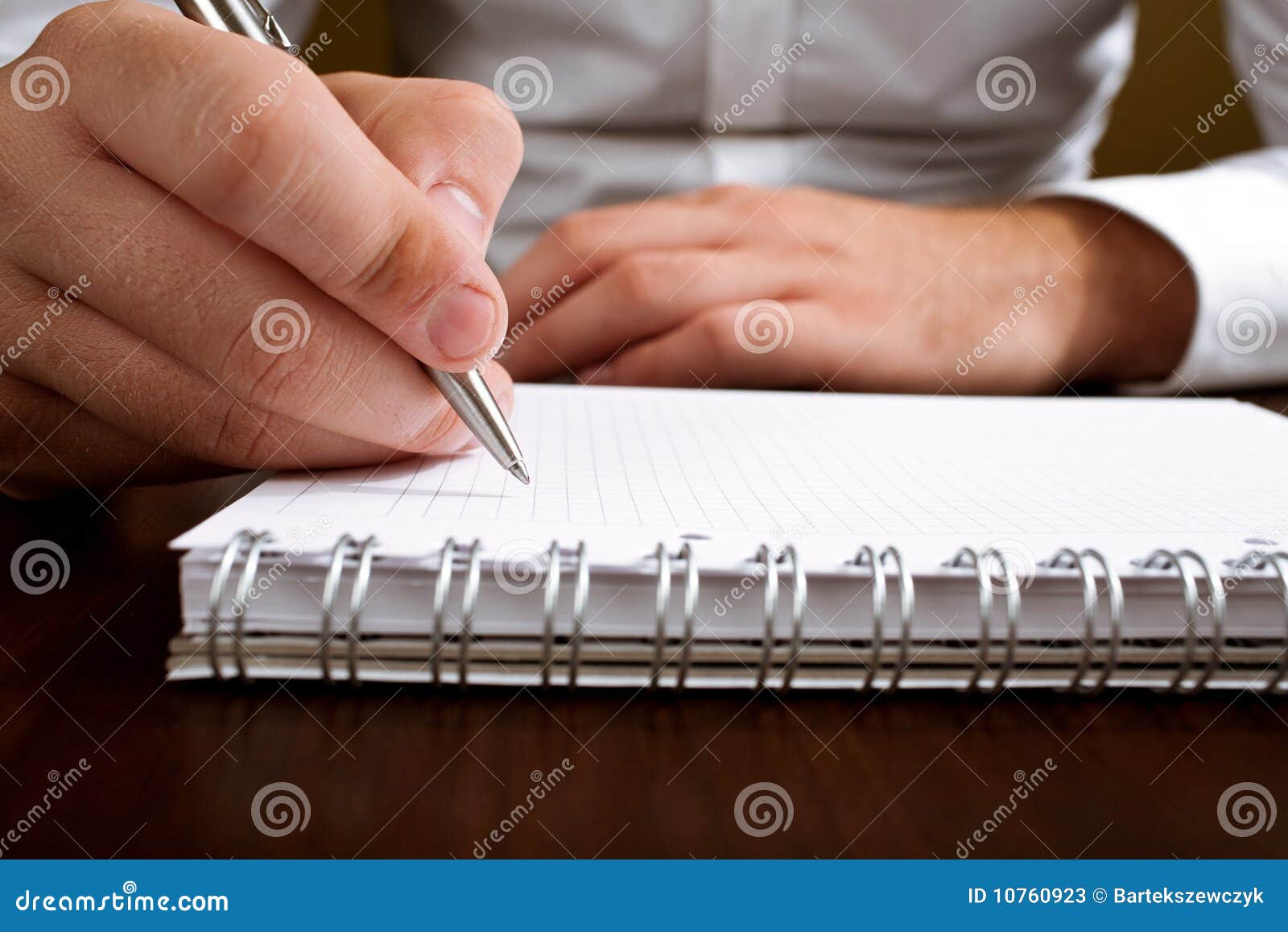 Businessman Writing with Pencil Stock Image - Image of paper, detail ...