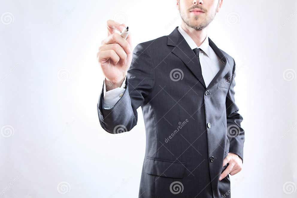 Businessman writing stock photo. Image of businessperson - 32365188