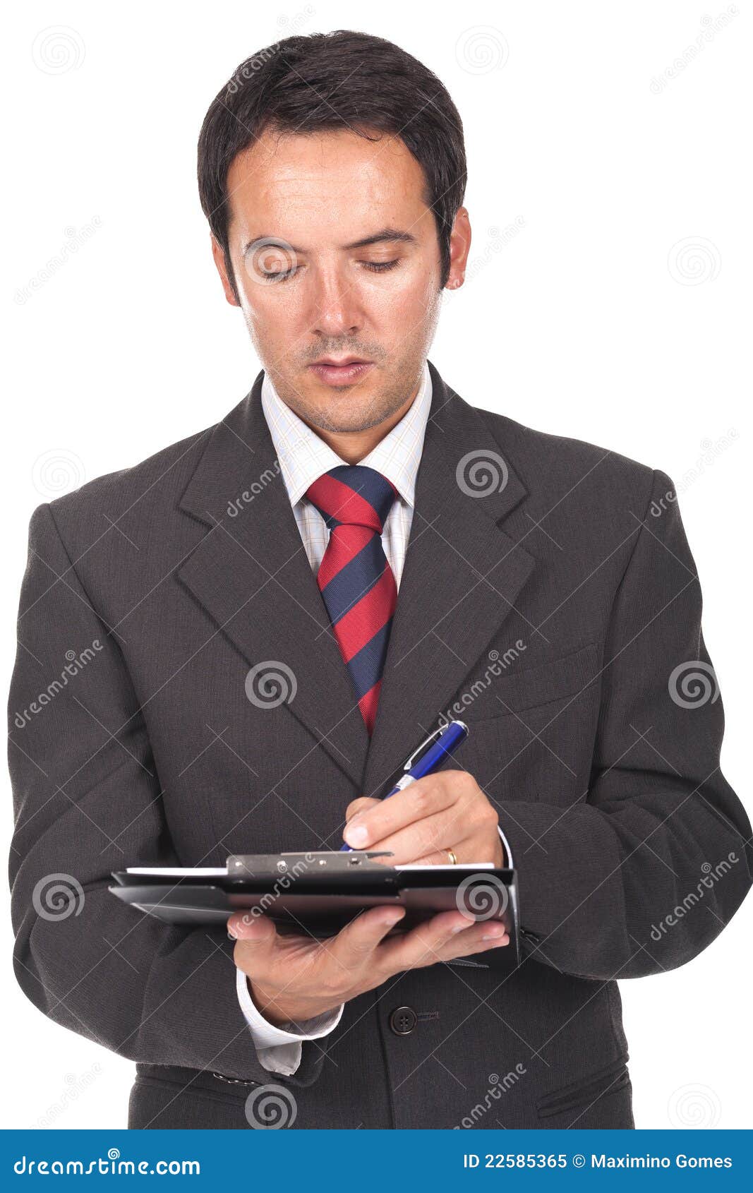 Businessman Writing Some Documents Stock Image - Image of office ...