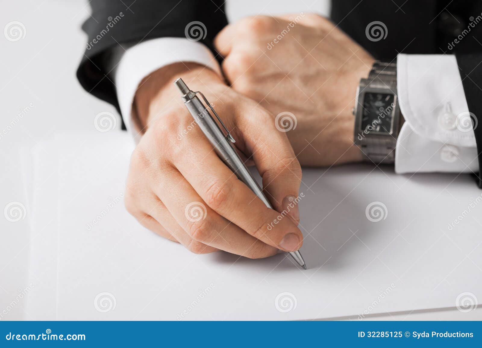 Businessman Writing Something on the Paper Stock Image - Image of ...