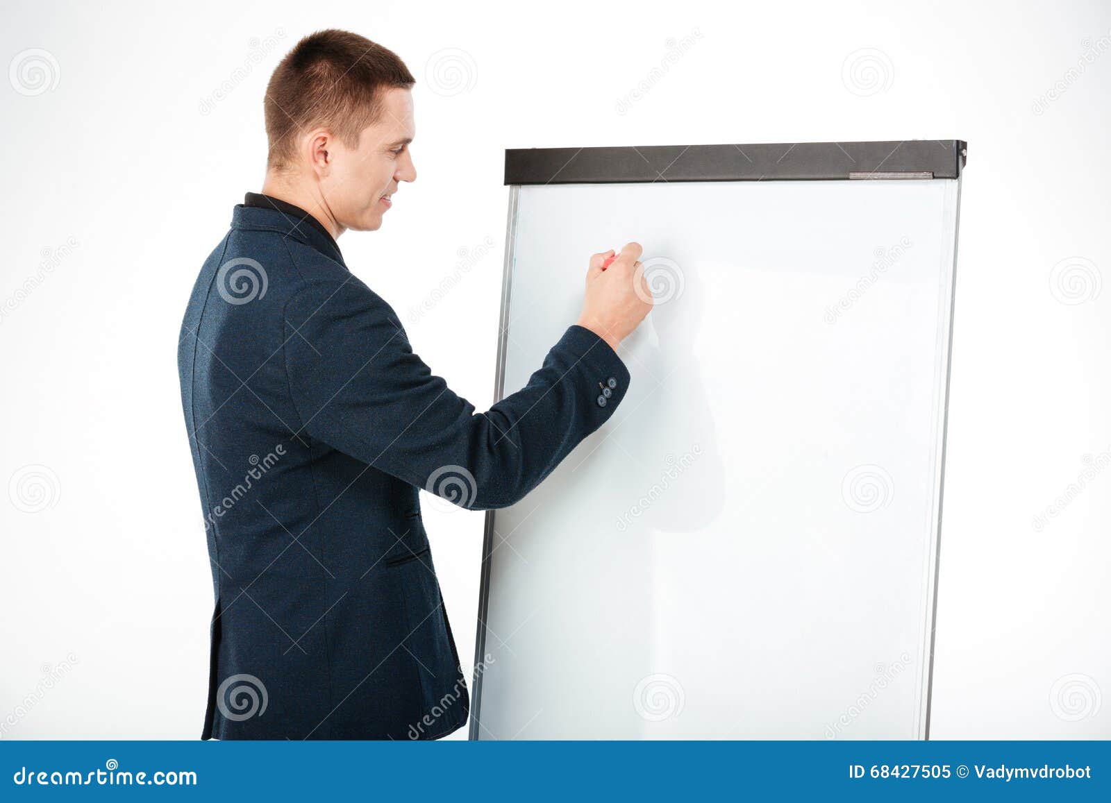 Businessman Writing Something on Whiteboard Stock Image - Image of ...