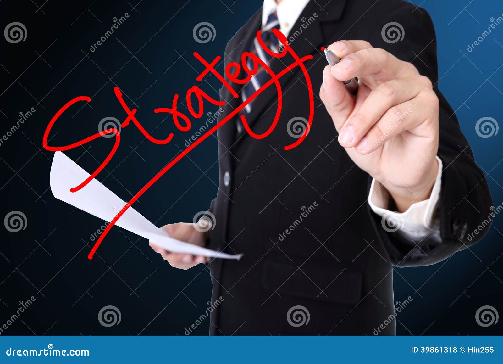 Businessman Writing Strategy Stock Photo - Image of policy, decision ...