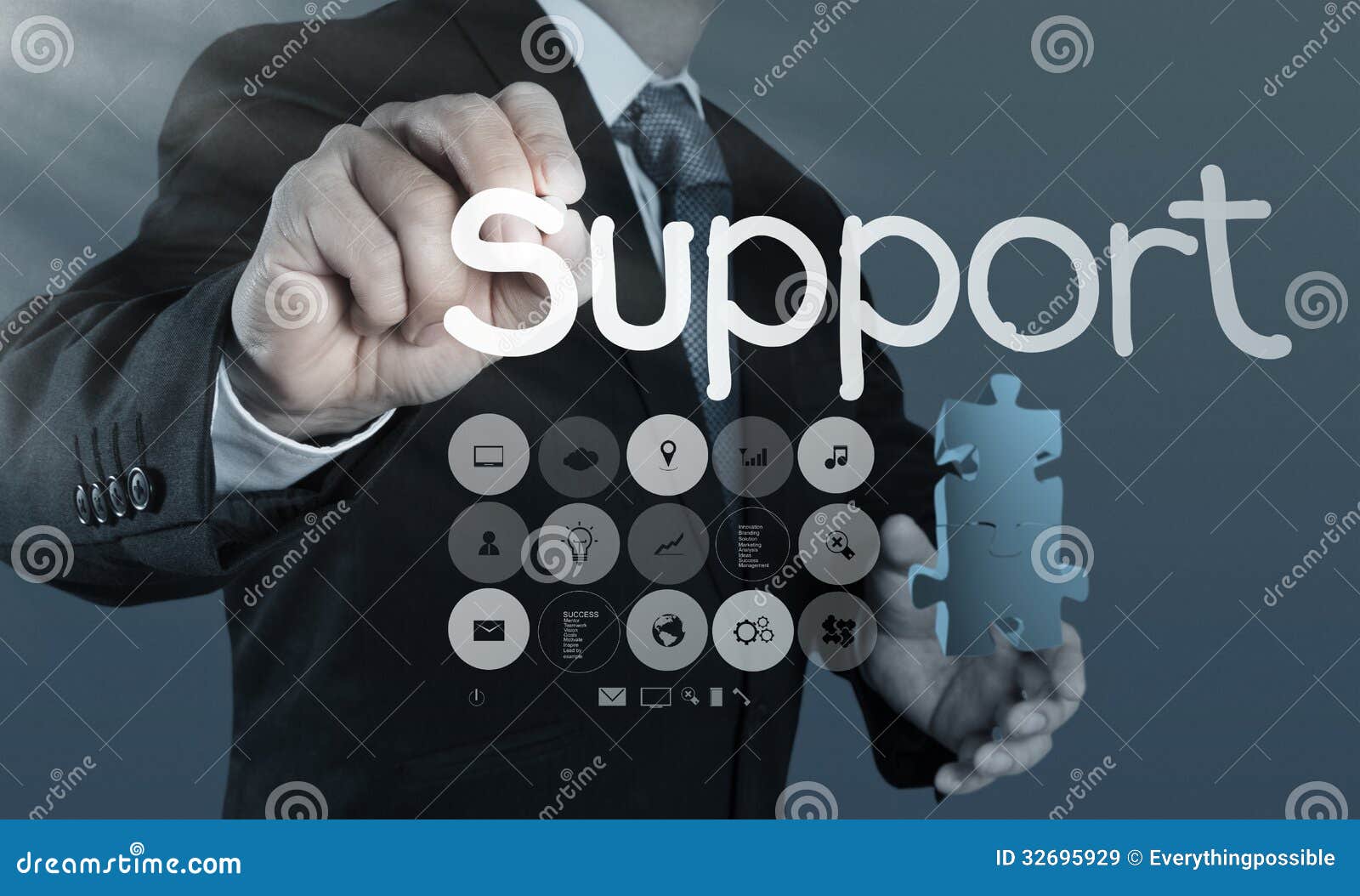Businessman Writing Support Concept Stock Image - Image of management ...