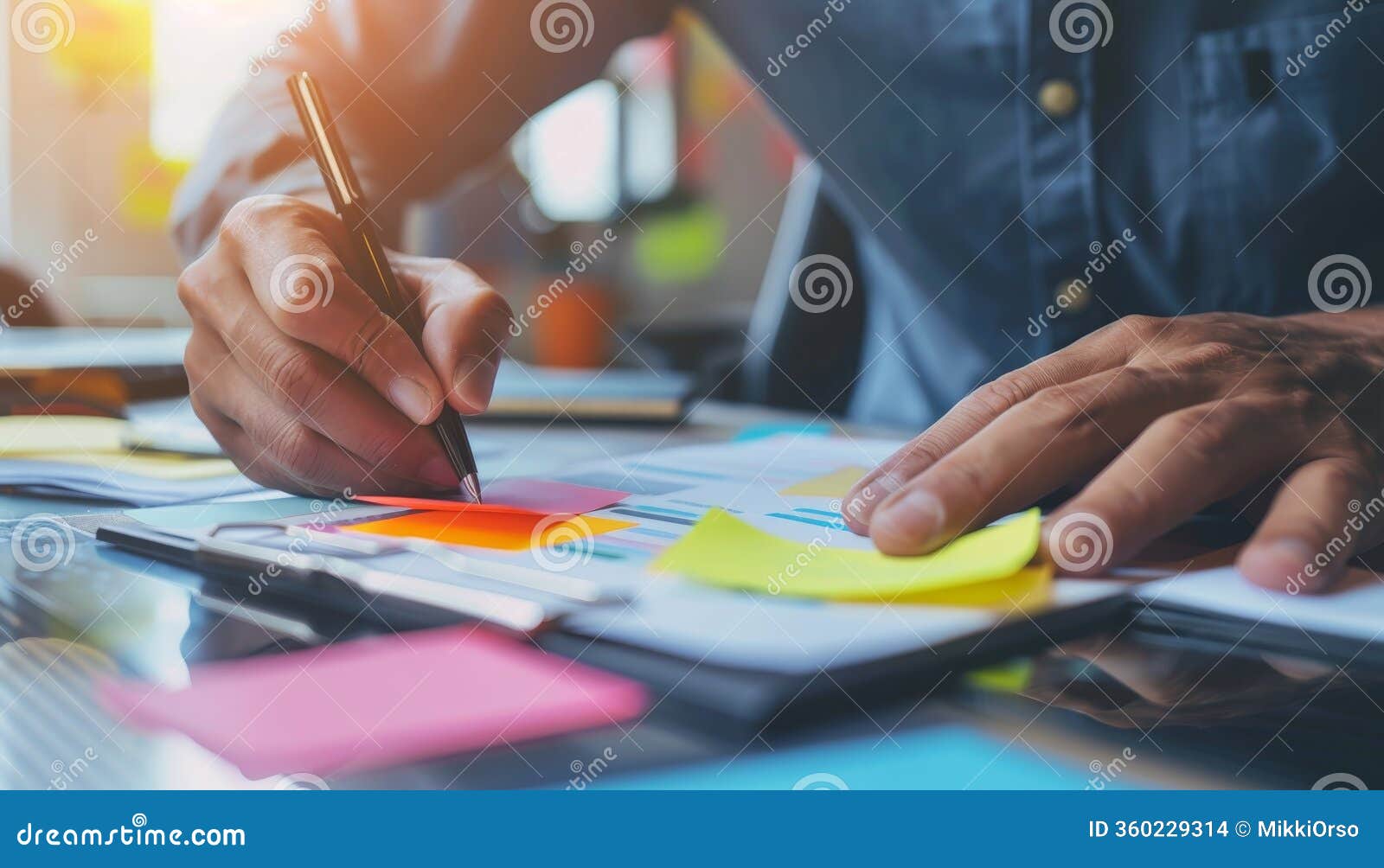Businessman Writing Task List on Sticky Note in Office Workspace for ...