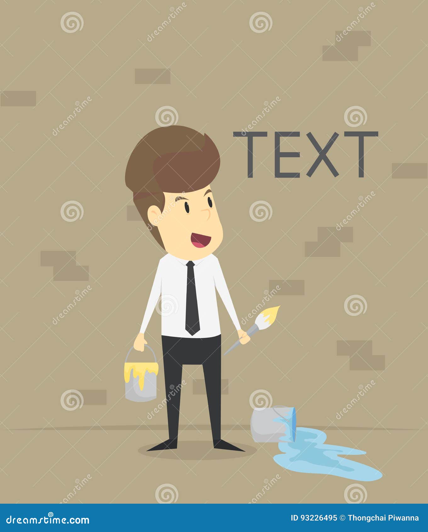 A Businessman Writing on the Wall Stock Vector - Illustration of people ...