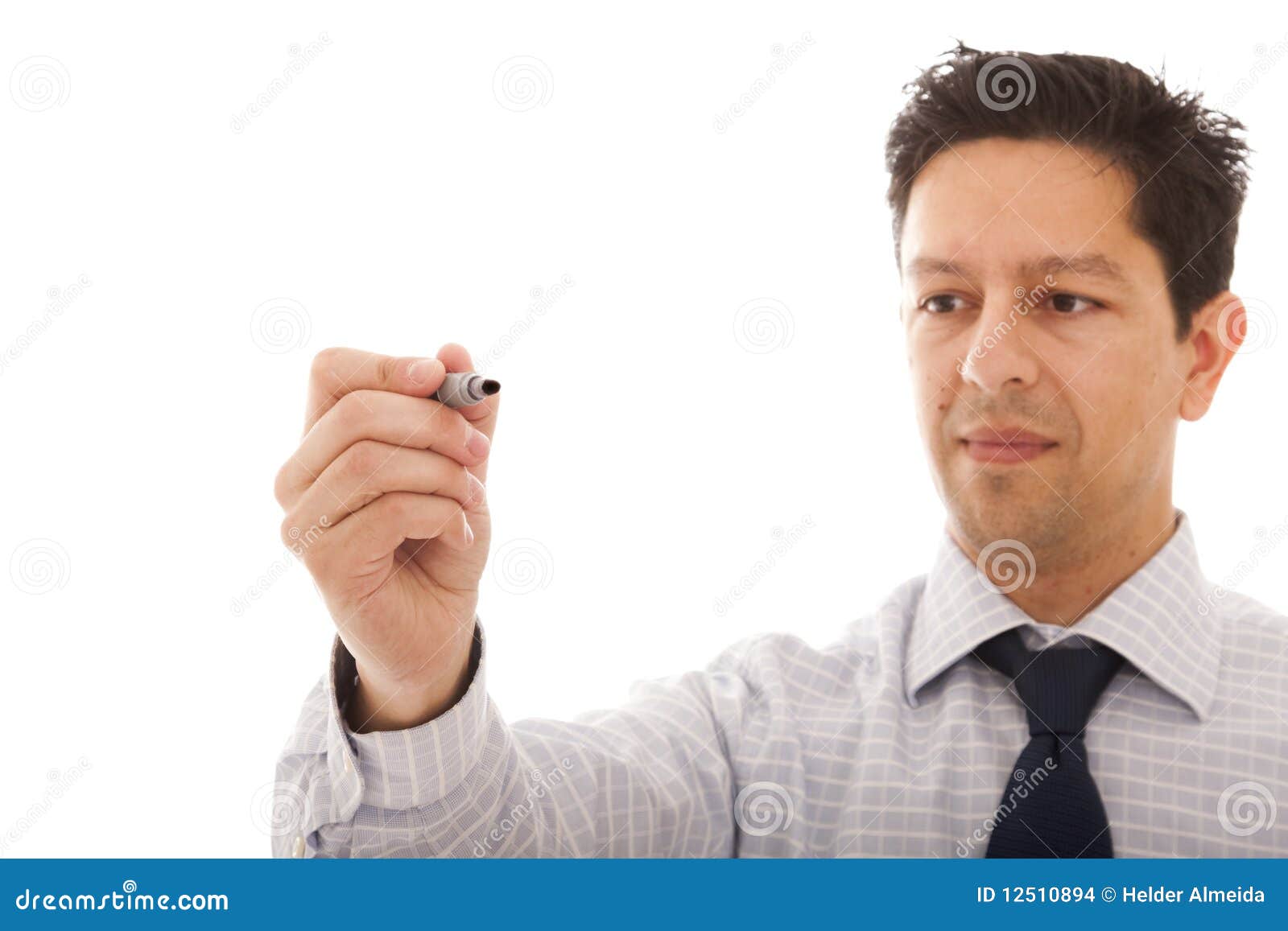 Businessman Writing at a Whiteboard Stock Photo - Image of presentation ...
