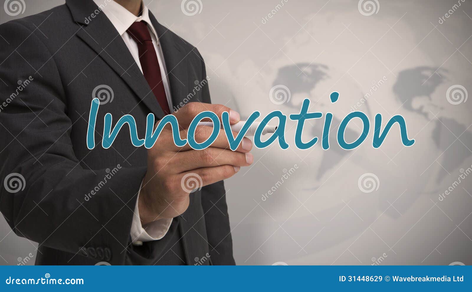Businessman Writing the Word Innovation Stock Image - Image of ...