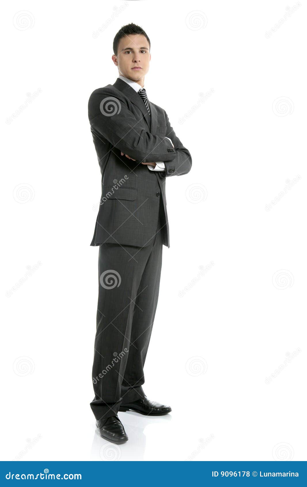 Businessman Young Stand Up, Full Length on White Stock Photo - Image of ...
