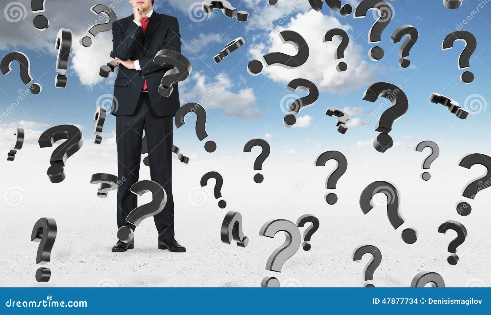 Businessmanand Falling Question Marks Stock Illustration - Illustration ...