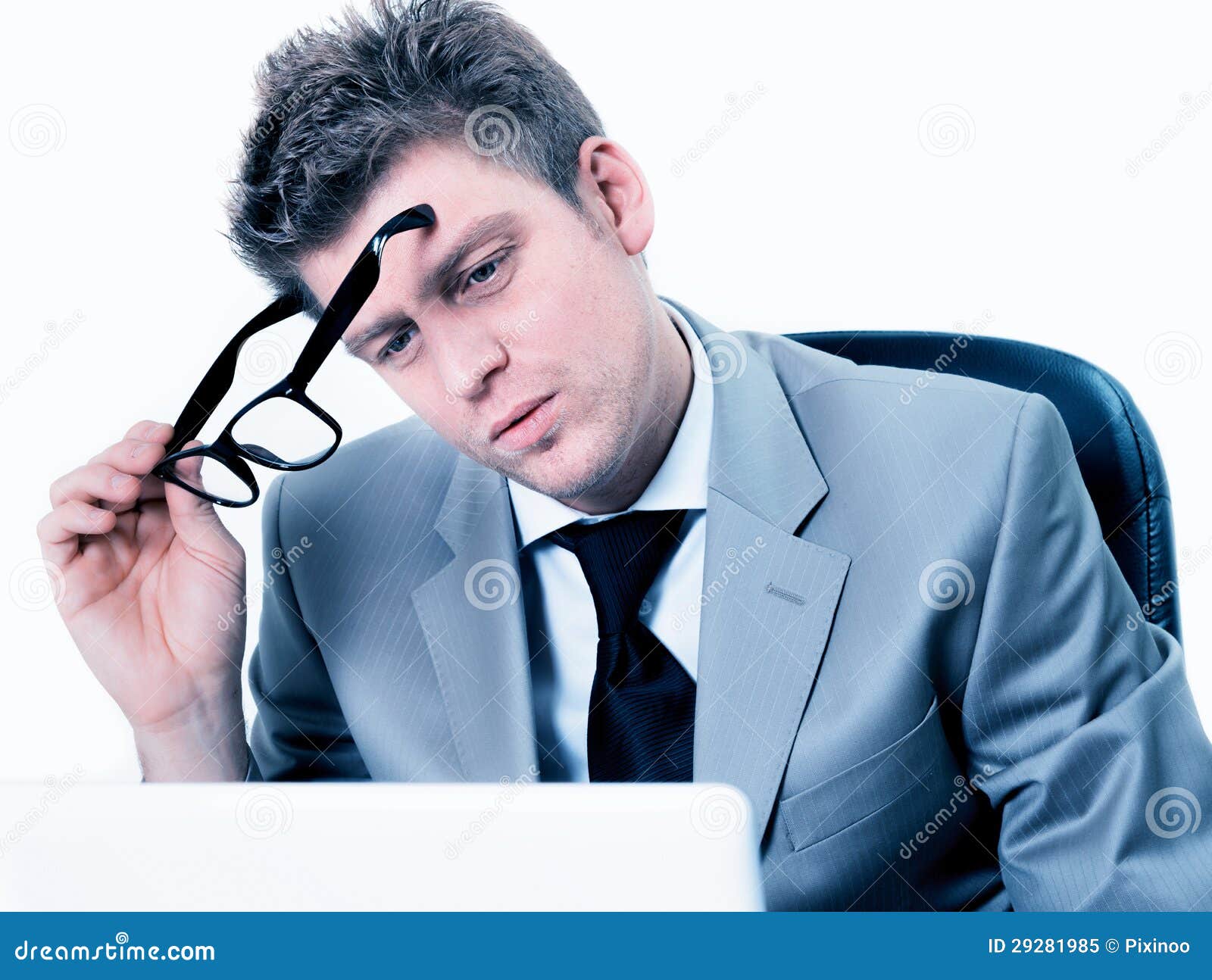 Businessmann Concentrated at Office Stock Image - Image of portrait ...