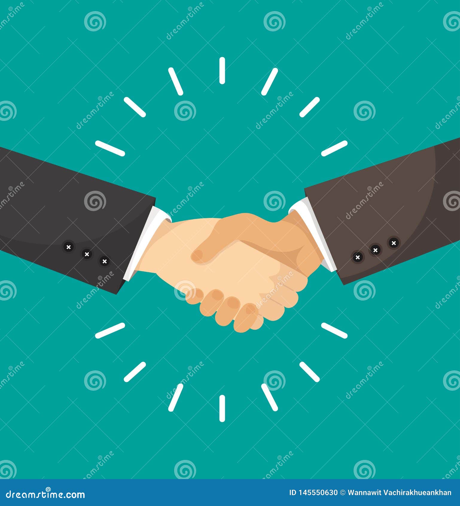 Businessmans Handshake Vector Flat Style Stock Vector - Illustration of ...