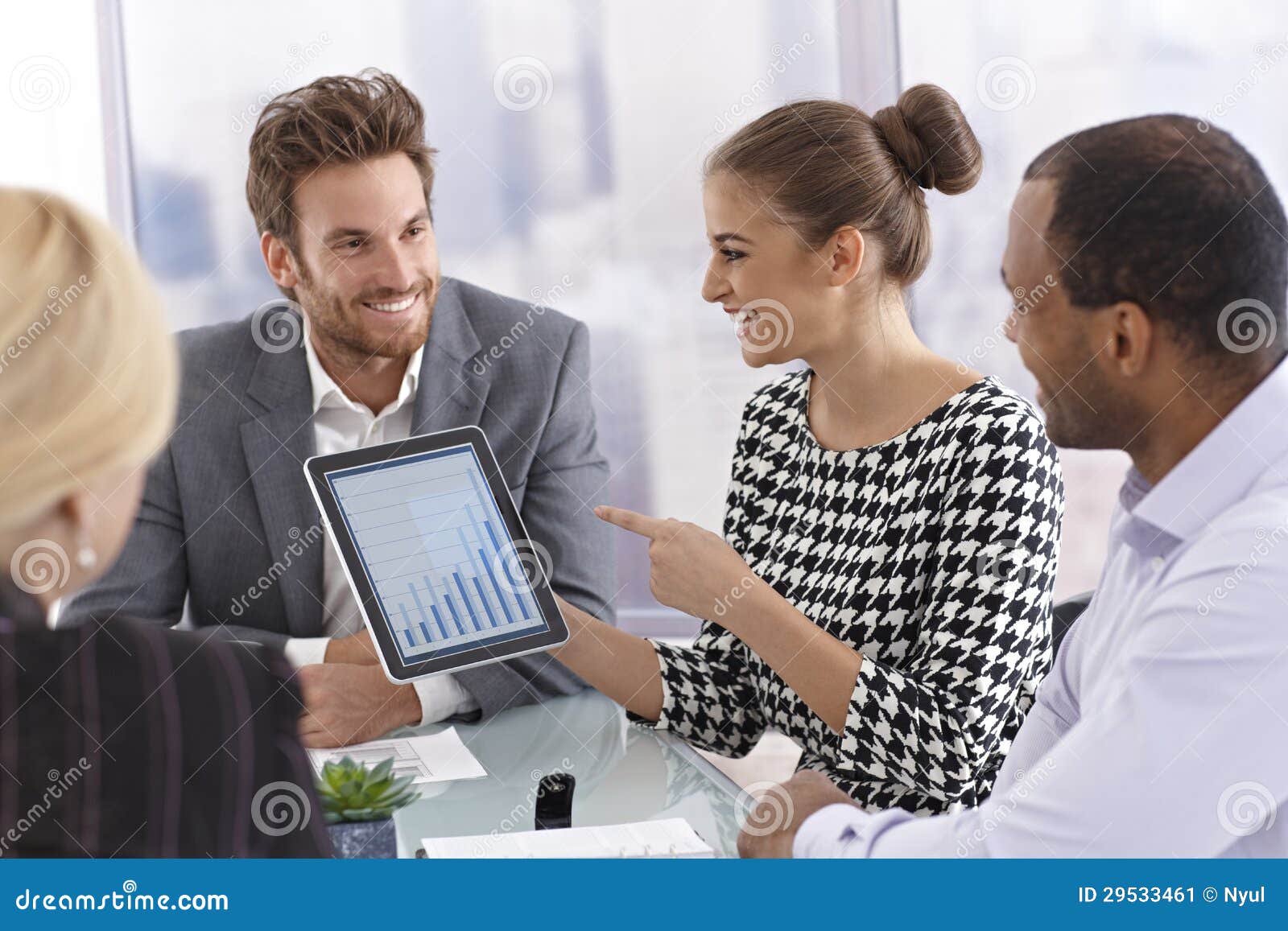 Businessmeeting with Tablet Stock Image - Image of computer ...