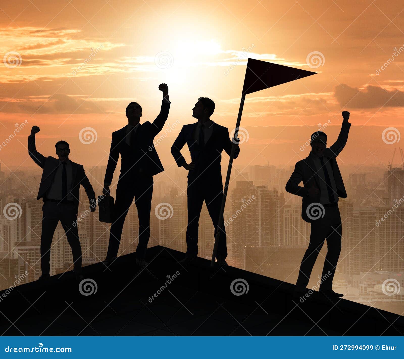 Businessmen in Achievement and Teamwork Concept Stock Image - Image of ...