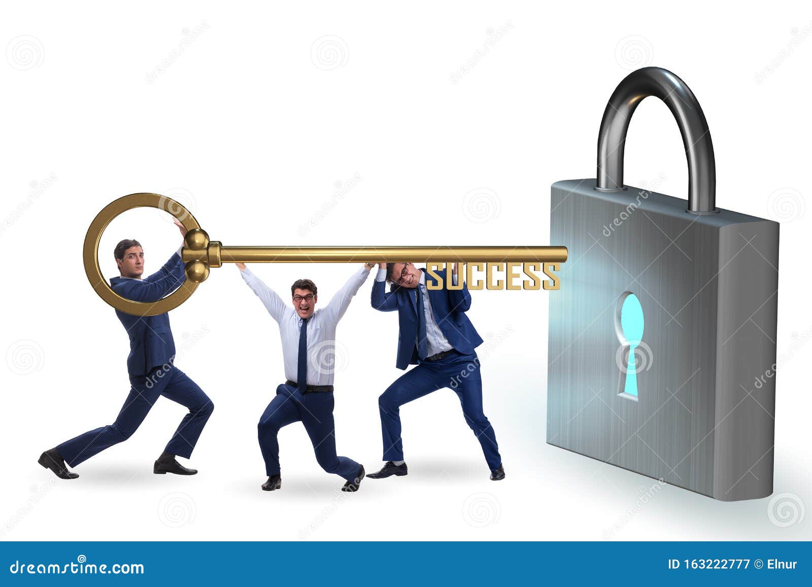 Businessmen Achieving Success through Teamwork Stock Image - Image of ...