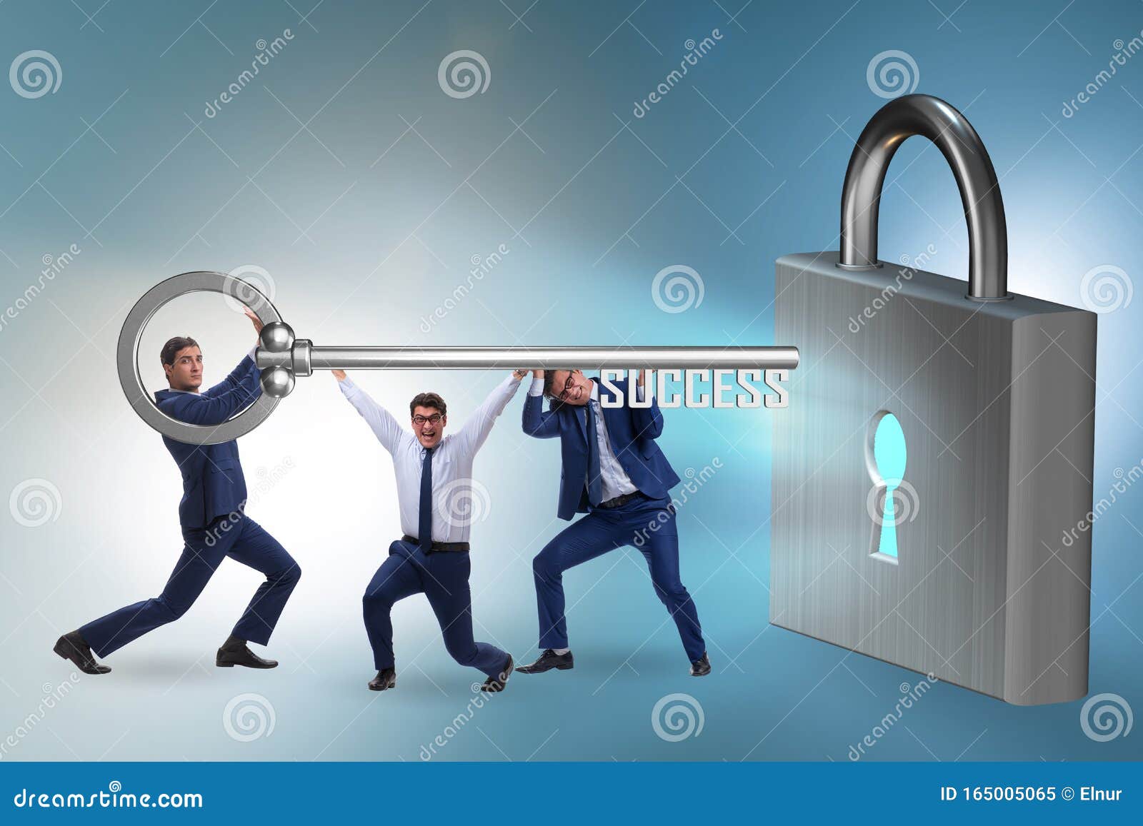 Businessmen Achieving Success through Teamwork Stock Image - Image of ...