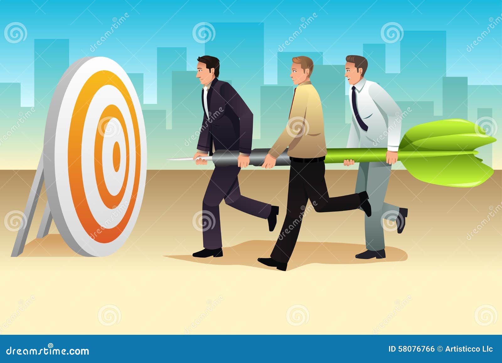 Businessmen Aiming a Dart on the Target Stock Vector - Illustration of ... Businessmen Aiming a Dart on the Target Stock Vector - Illustration of ...