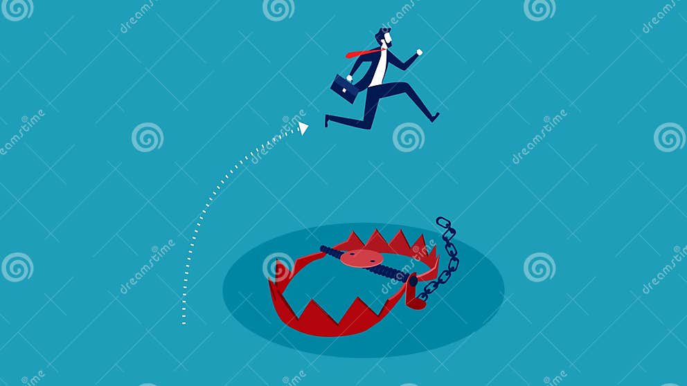 Businessmen Avoid Traps or Problems. Concept Business Vector Stock ...