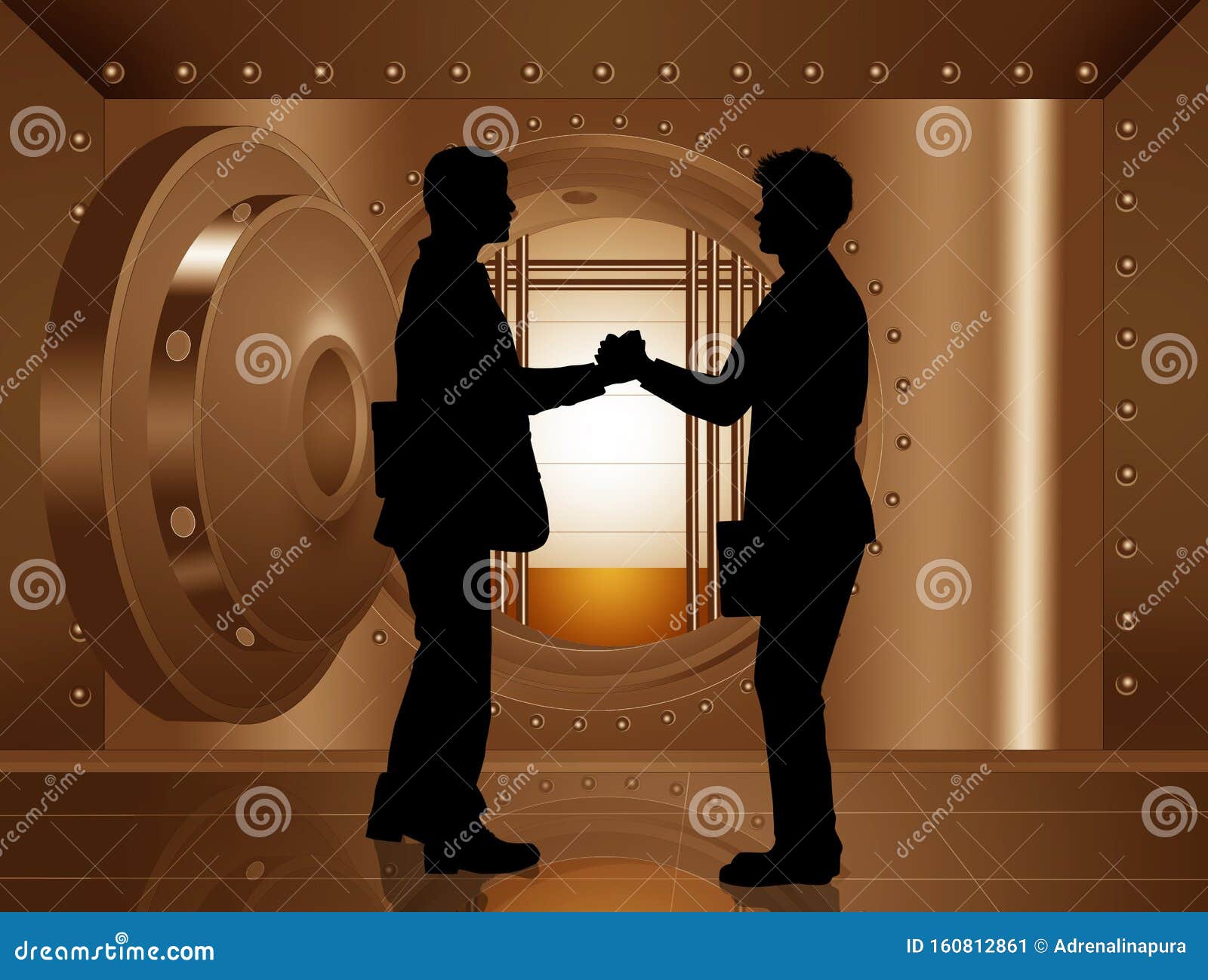 Businessmen in the Bank Security Safe Stock Illustration - Illustration ...