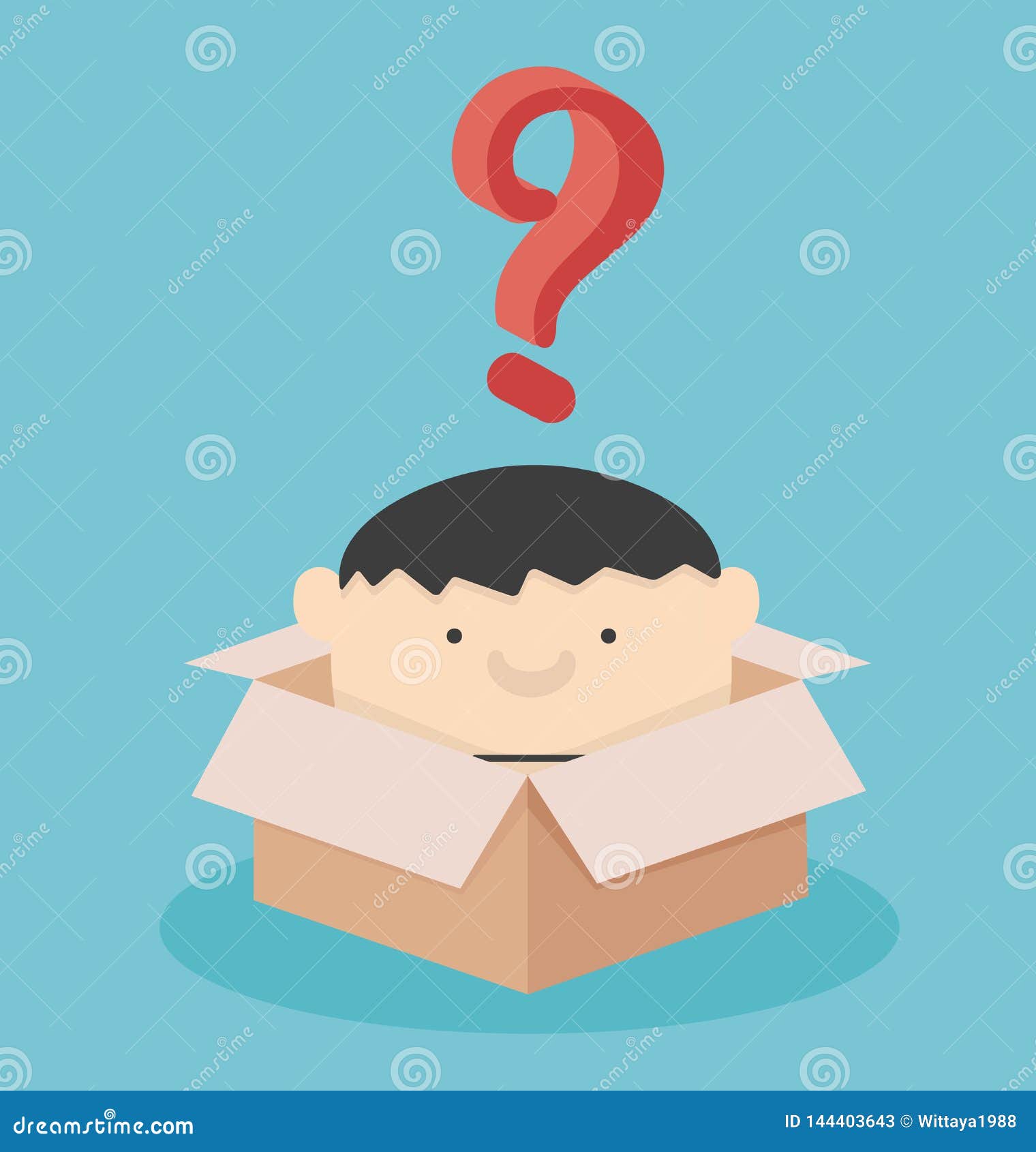 Businessmen are in the Box with Question Mark Stock Vector ...
