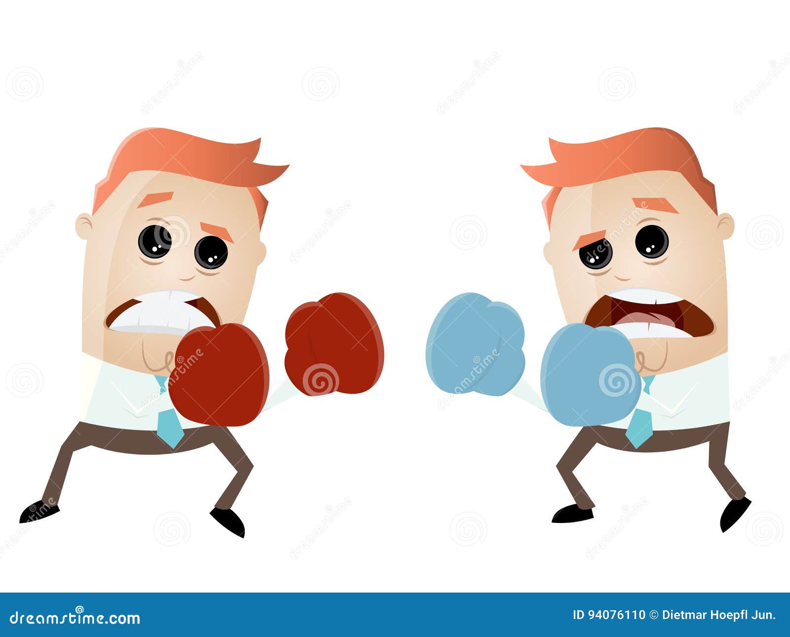 Businessmen Boxing, Business People Competing Among Themselves ...