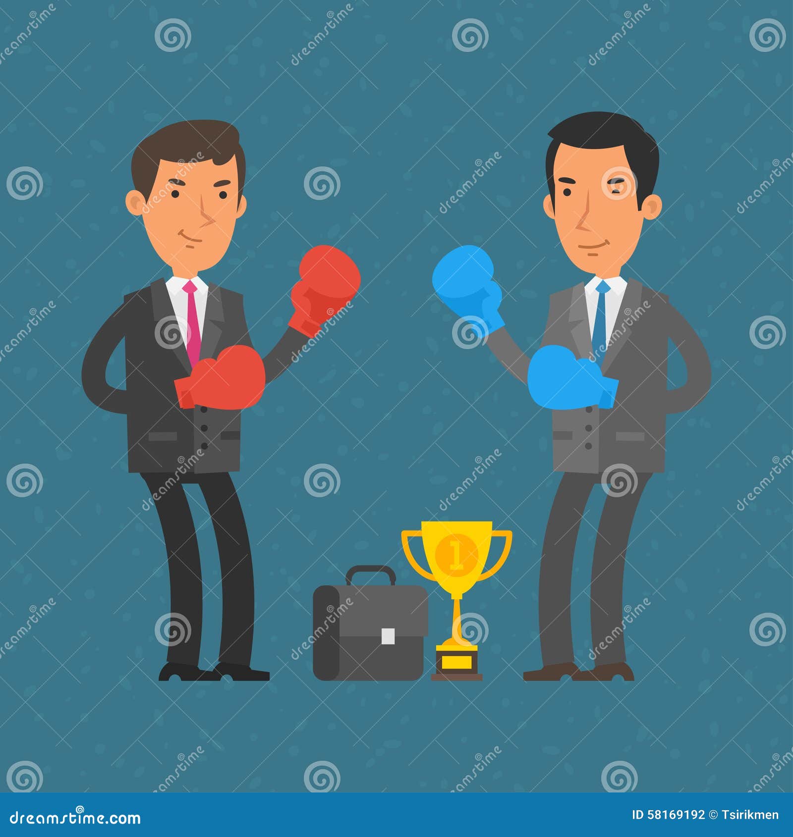 Businessmen Boxing, Business People Competing Among Themselves ...