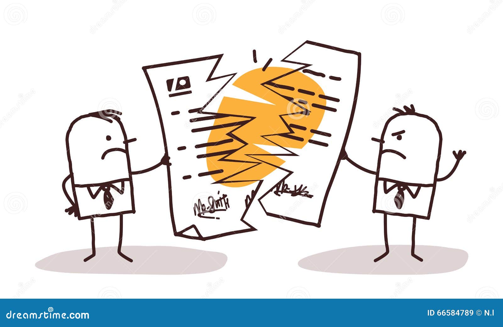 Businessmen Breaking a Contract Stock Vector - Illustration of spot ...