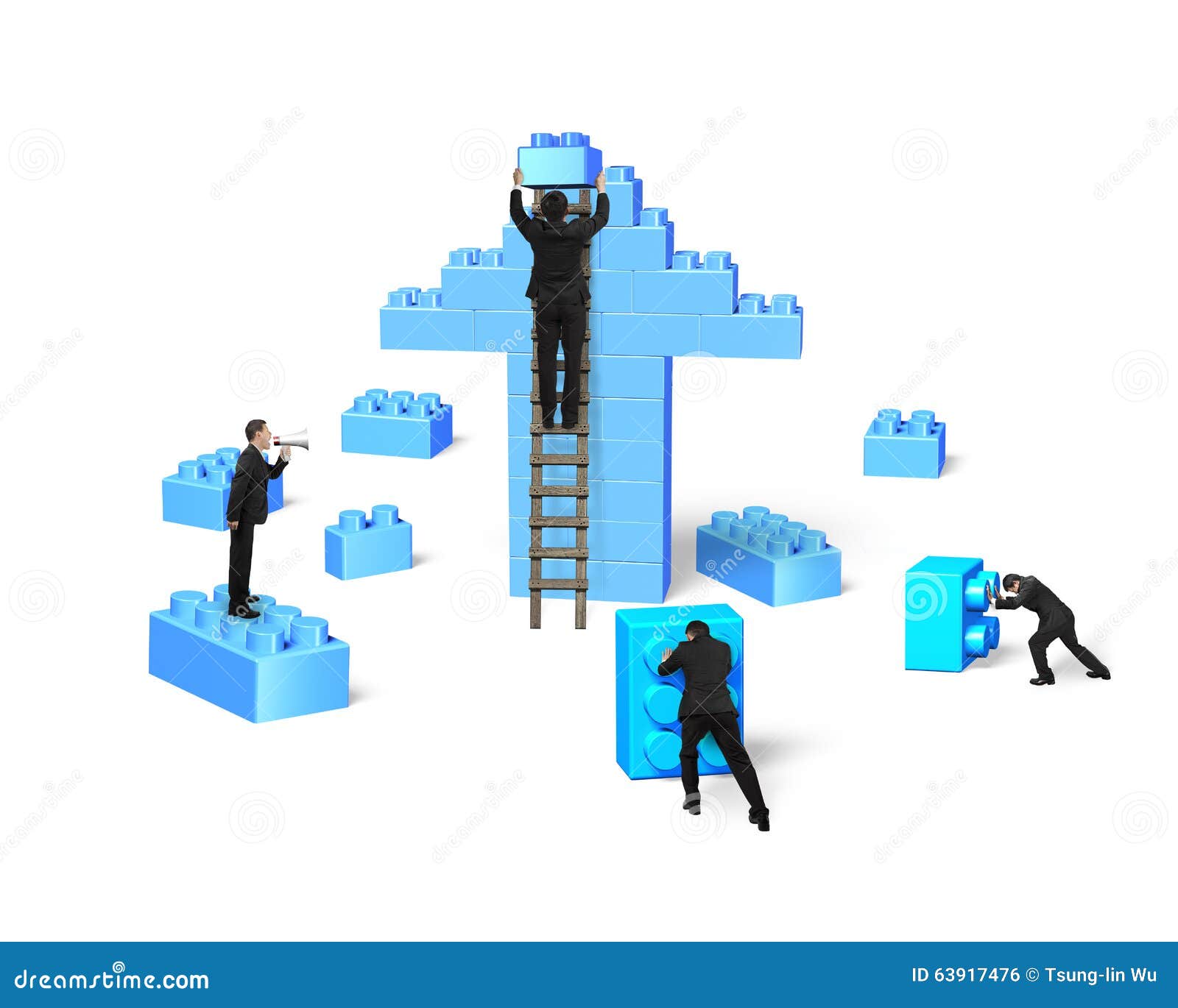 Businessmen Building Stack Blocks in Arrow Up Shape Stock Photo - Image ... Businessmen Building Stack Blocks in Arrow Up Shape Stock Photo - Image ...
