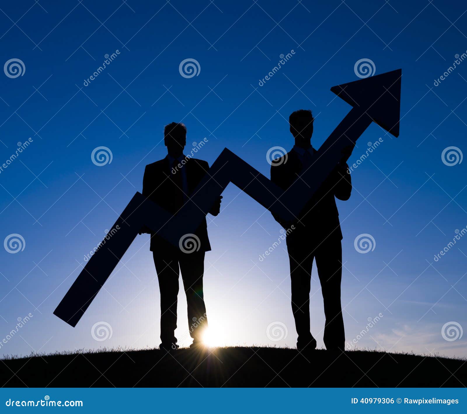 Businessmen with Business Increase Concept Stock Photo - Image of ...