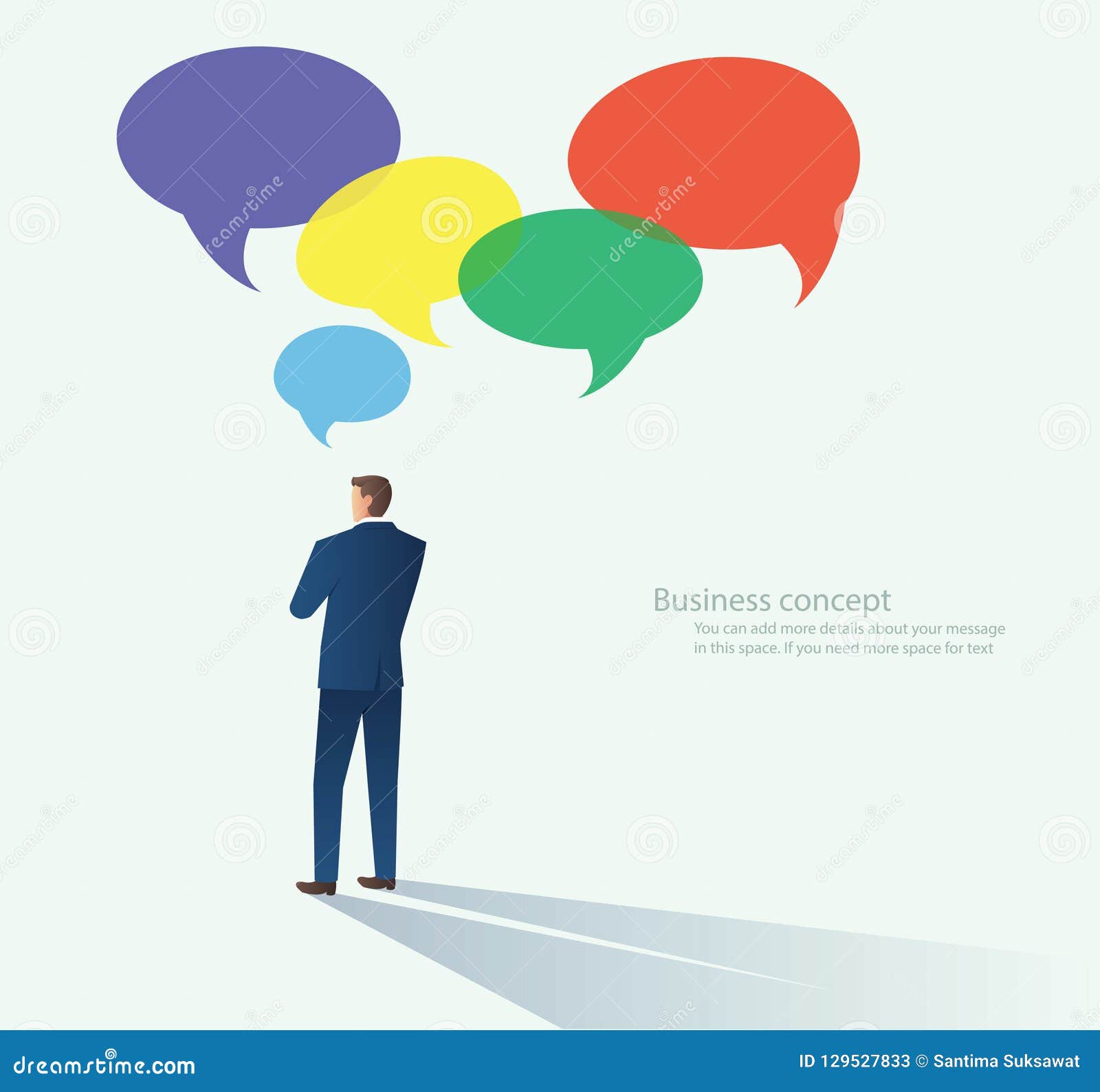 Businessmen with Chat Bubble Vector Illustration of a Communication ...