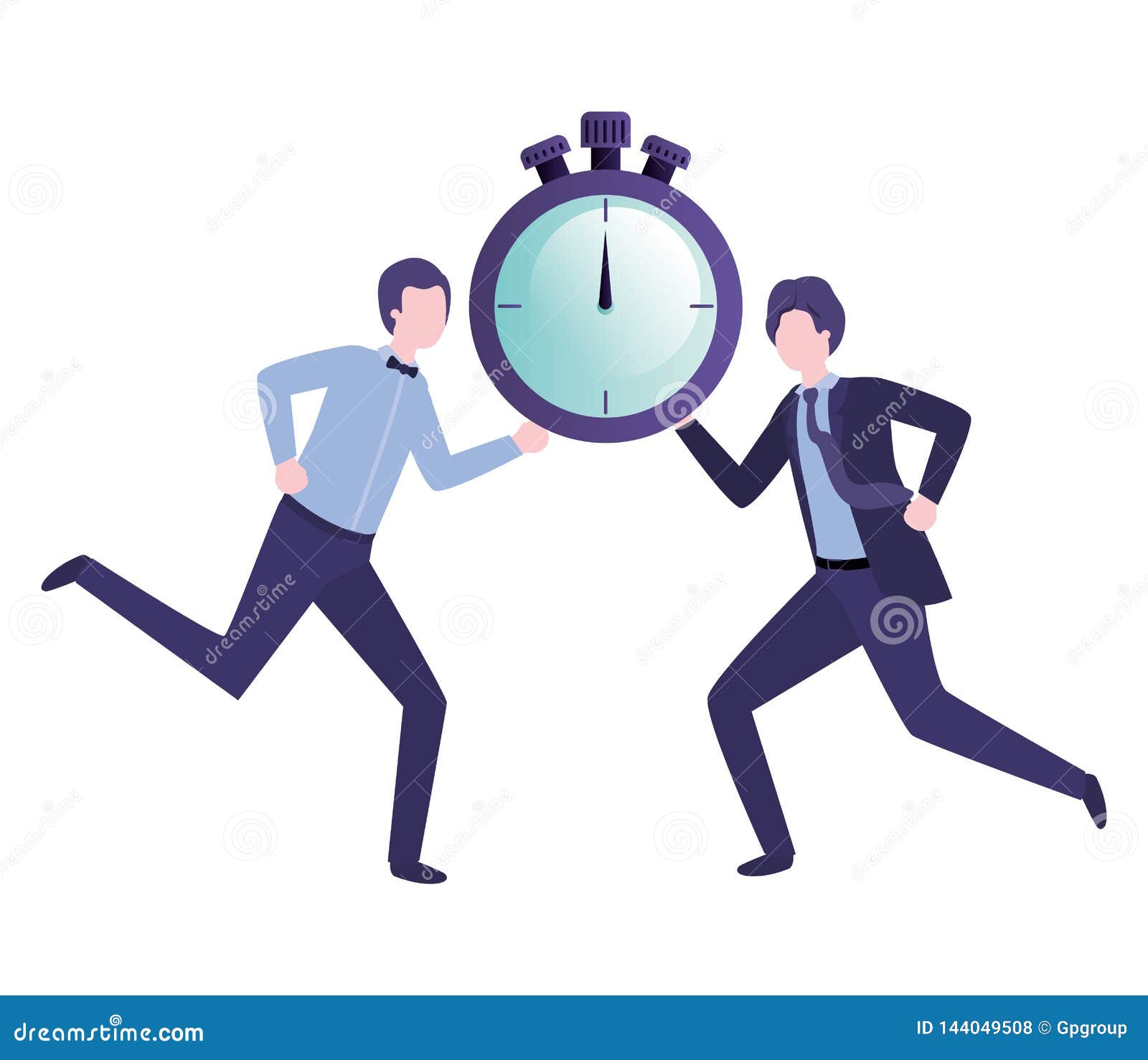 Businessmen with Clock Avatar Character Stock Vector - Illustration of ...