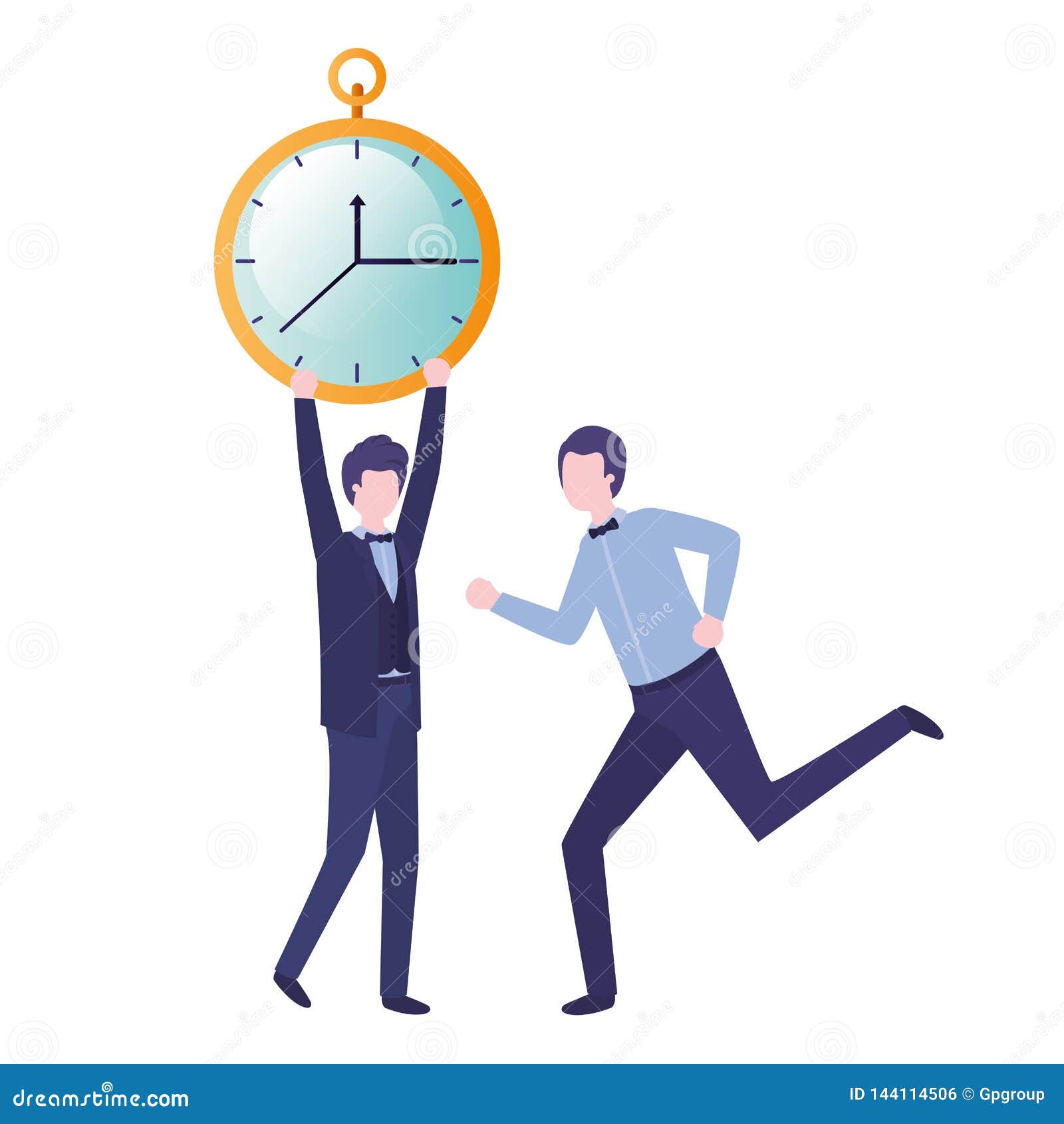 Businessmen with Clock Avatar Character Stock Vector - Illustration of ...