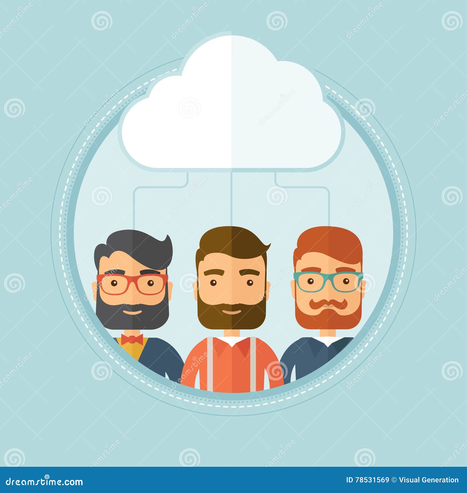 Businessmen and Cloud Computing Technologies. Stock Vector - Illustration of caucasian, network ...