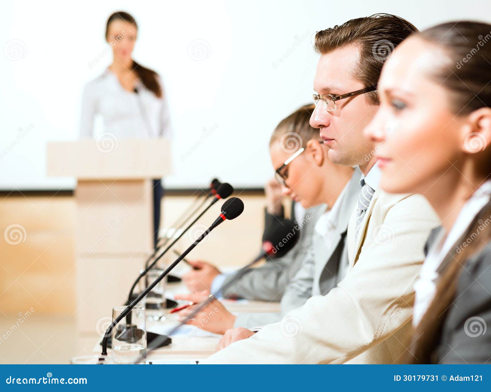 Businessmen Communicate at the Conference Stock Image - Image of ...