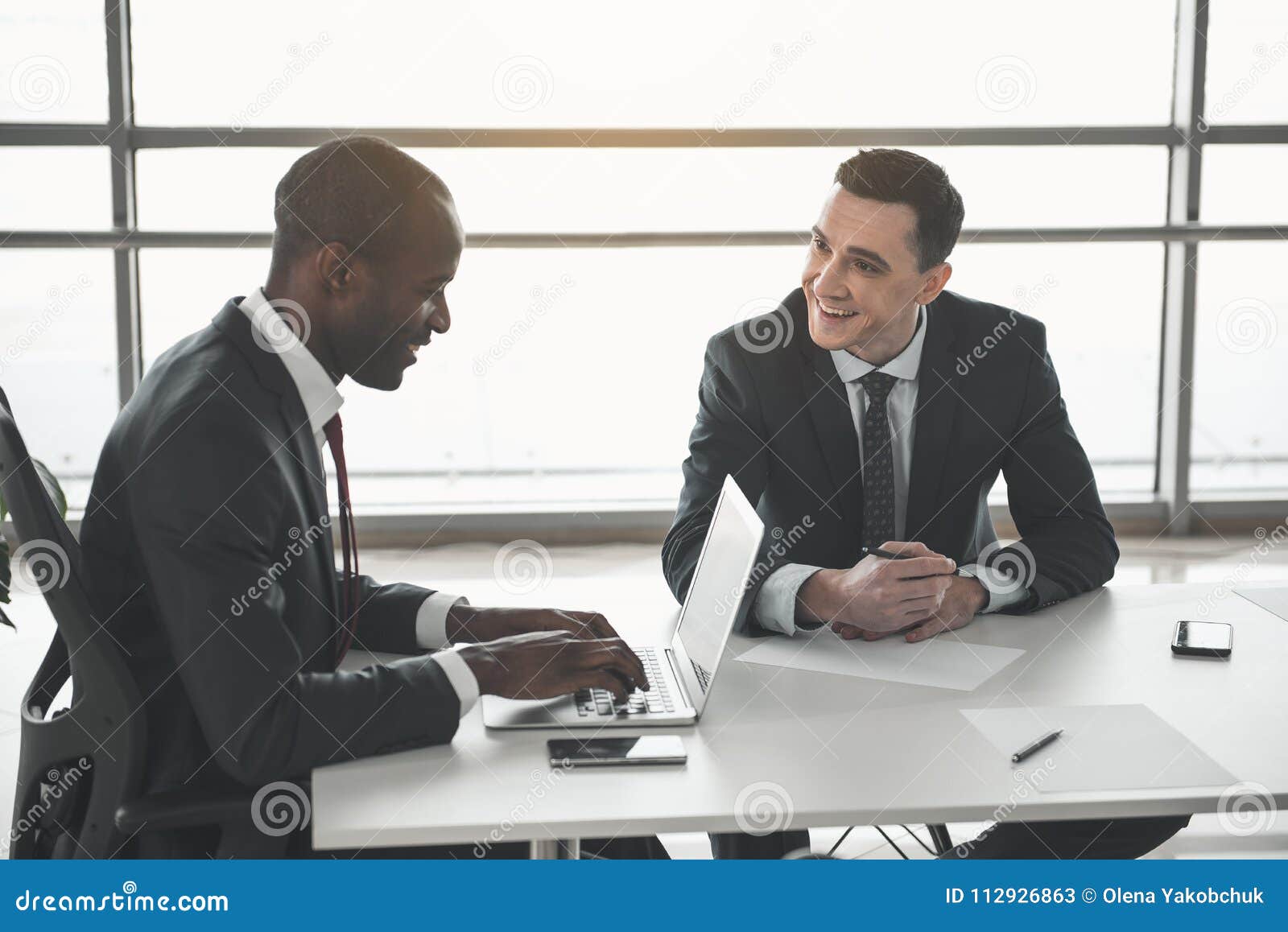 Businessmen Communicating about Their Working Task Stock Image - Image ...