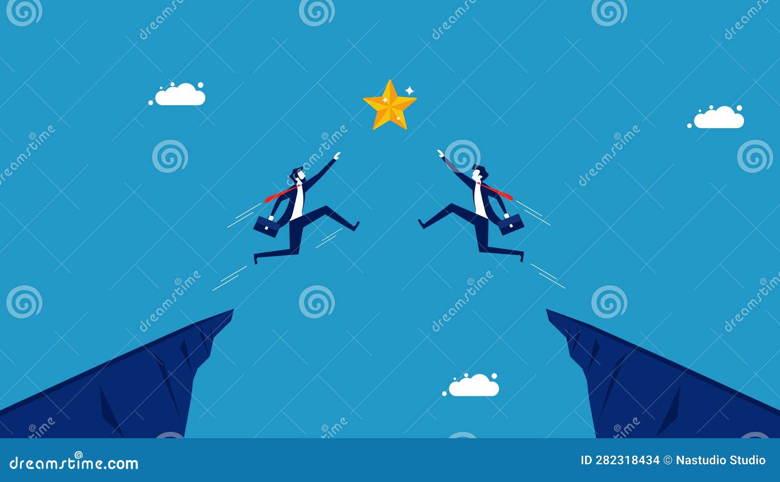 Businessmen Compete for Star. Race for Success Stock Vector ...