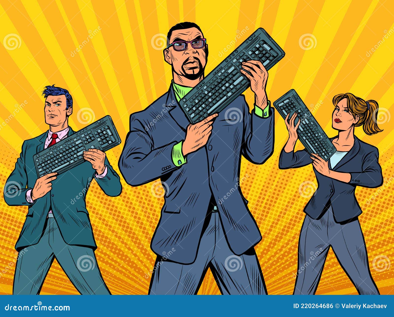 Businessmen with a Computer Keyboard. Internet Business. Advanced PC ...