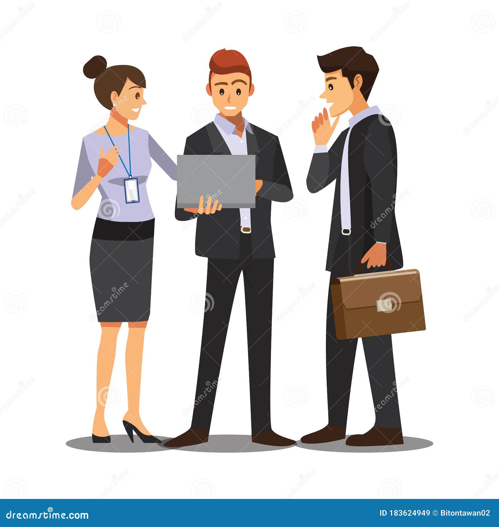 Businesss And Office Concept -businessmen Consulting ,Vector ...