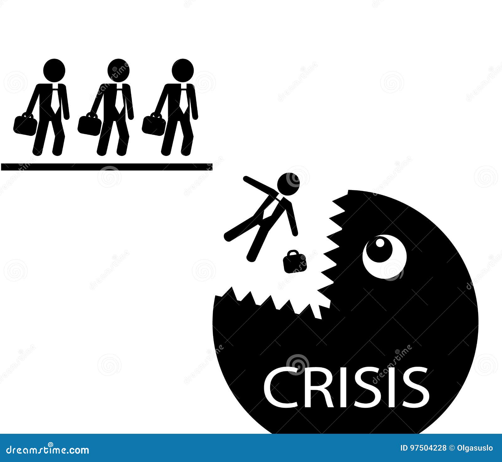 Businessmen and crisis stock vector. Illustration of crash - 97504228