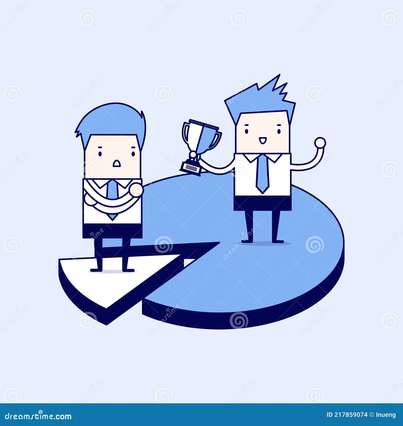 Businessmen On Difference Pieces Of Pie Chart.concept Of Disadvantage ...