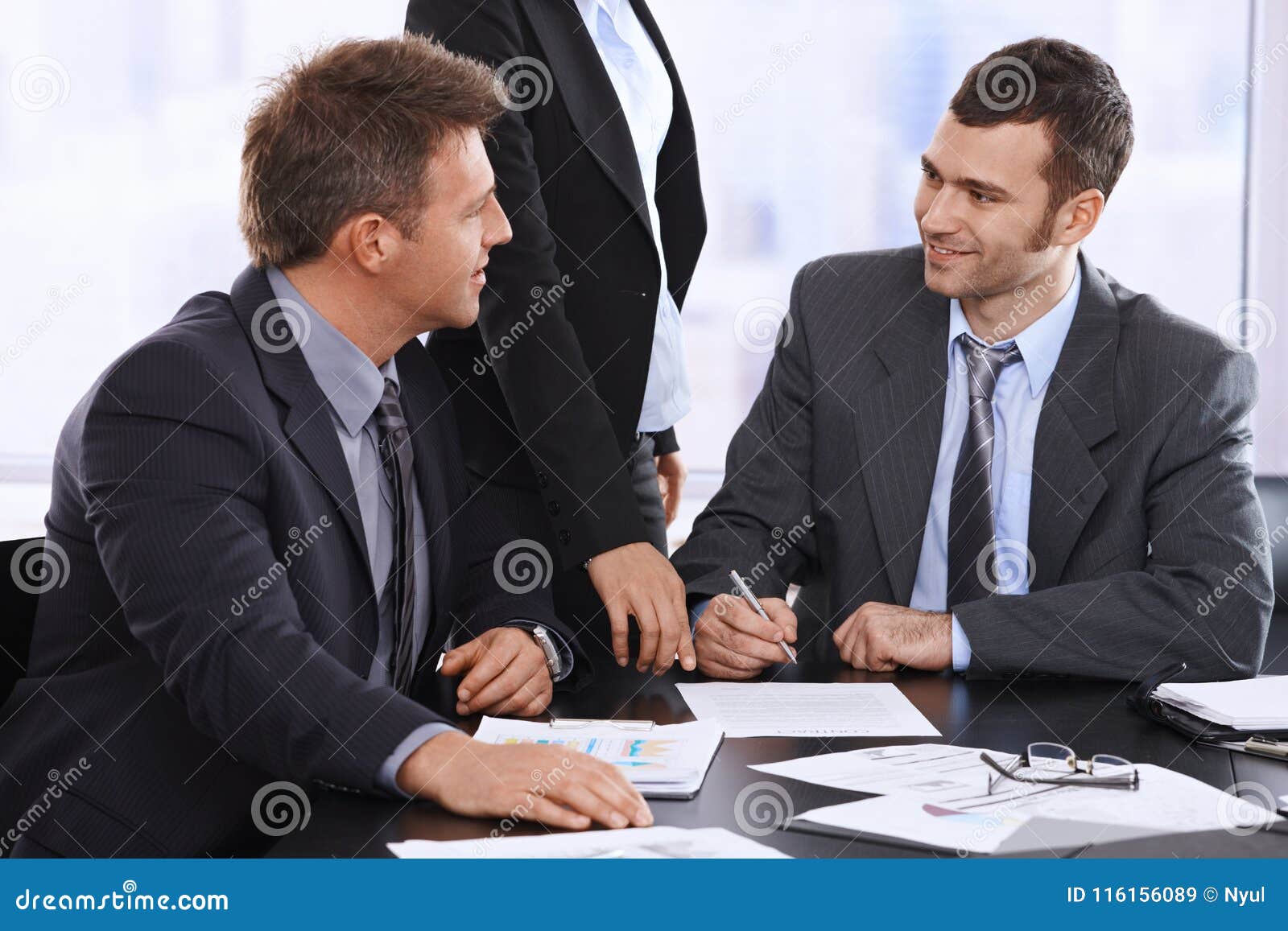 Businessmen Discussing Contract Stock Image - Image of deal, agreement ...