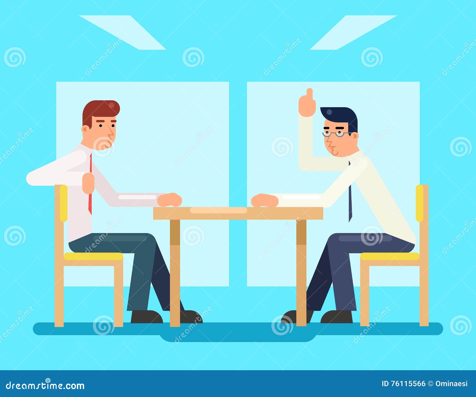 Businessmen Discussing Strategy Flat Design Characters Vector ...
