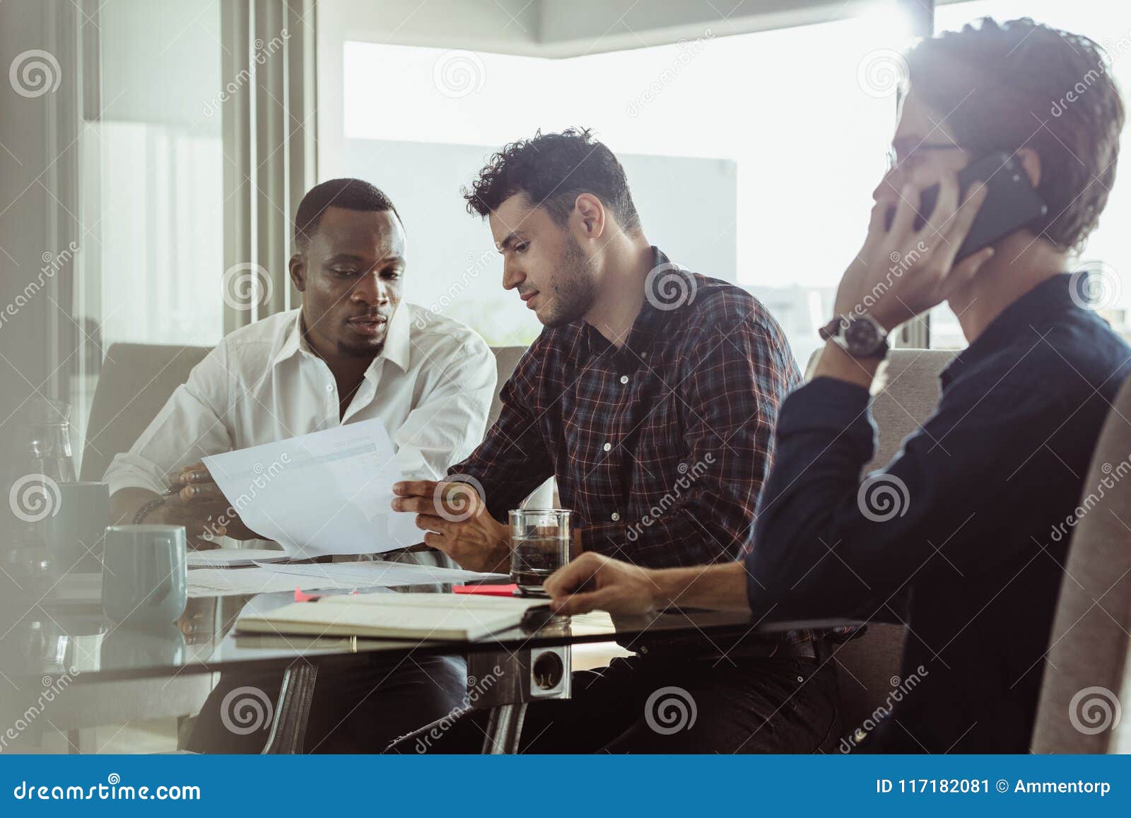Businessmen in a meeting stock image. Image of businessmen - 117182081