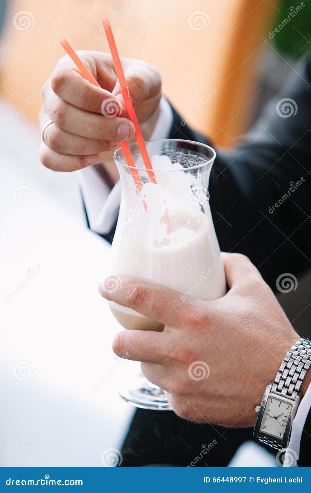 Businessmen Drinking a Milkshake or Milk Cocktail Stock Image - Image ...