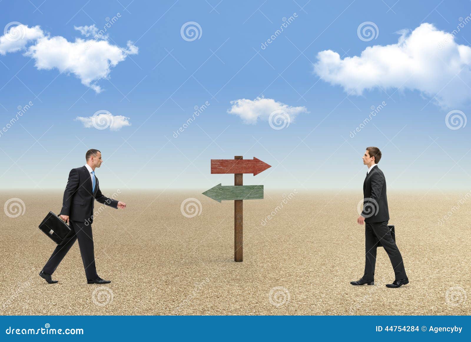 Businessmen Facing a Difficult Decision Stock Photo - Image of color ...