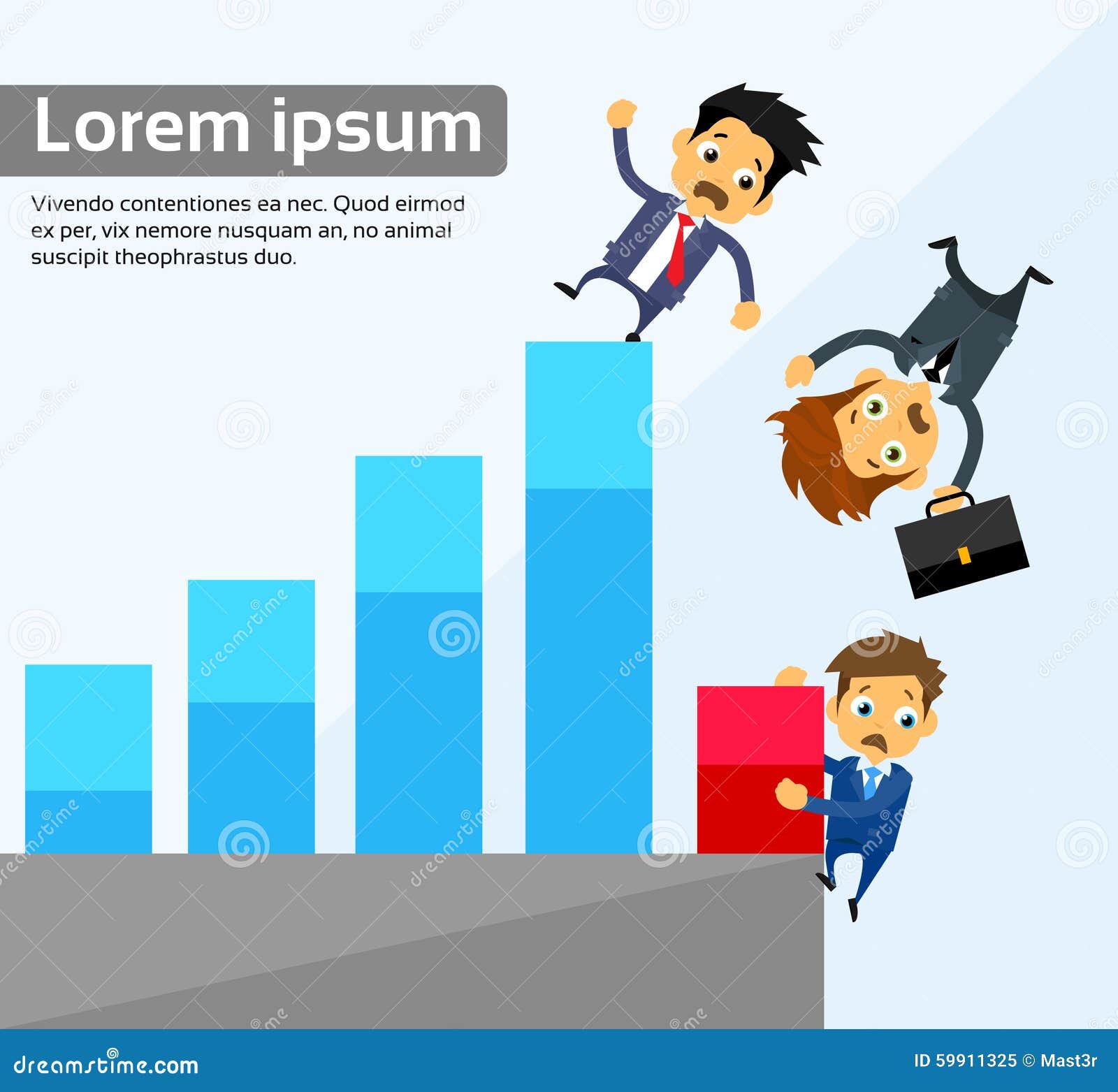 Businessmen Fall Off From Suddenly Drops Chart Vector Illustration ...