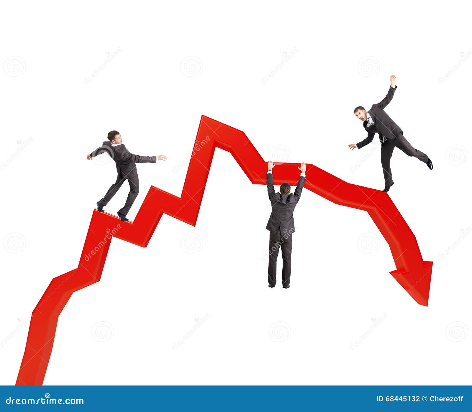 Businessmen Falling from Arrow Stock Photo - Image of isolated, finance ...