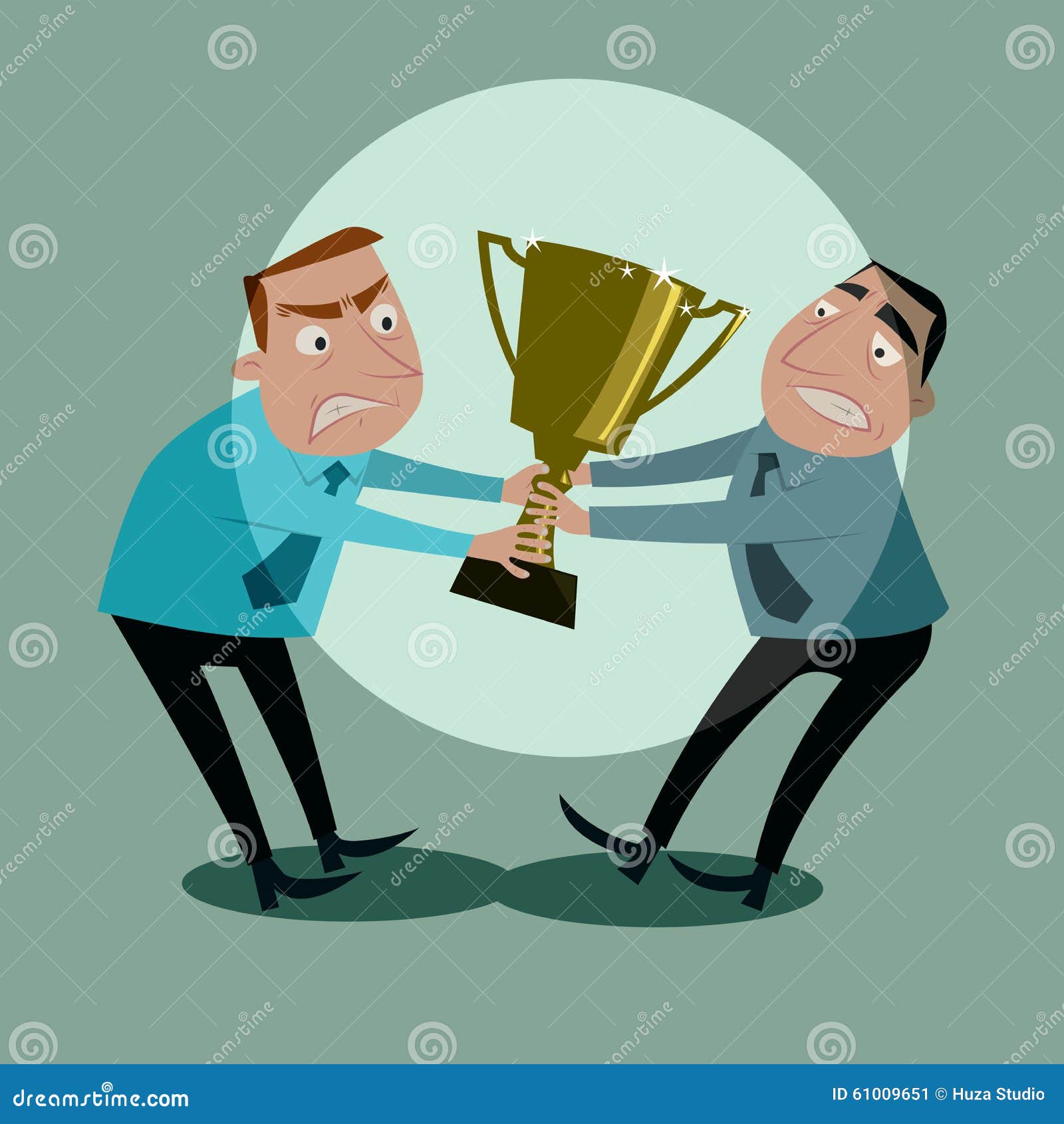 Businessmen Fight for Trophy. Stock Vector - Illustration of antipathy ...
