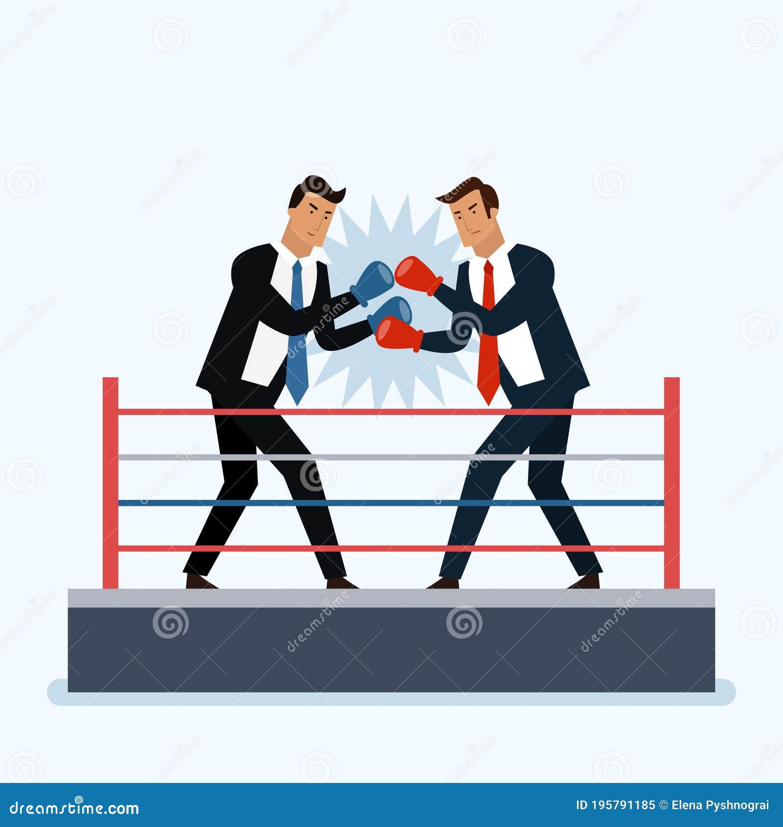 Businessmen are Fighting in the Ring Concept. Boxing Stock Vector ...