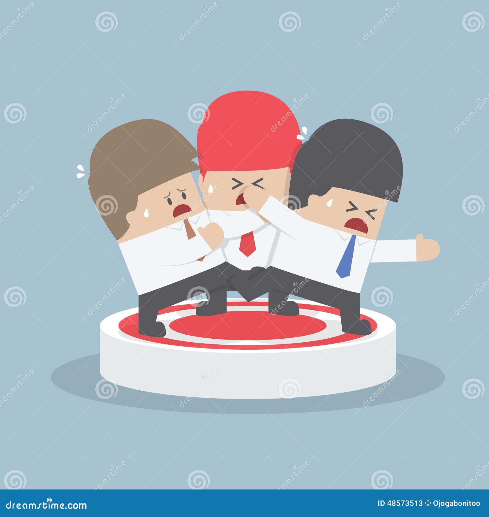 Businessmen Fighting for Standing on the Target Stock Vector ...